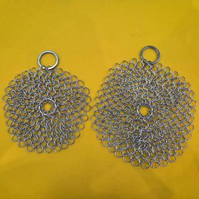 China Custom‑made 304stainless‑steel ring‑shaped pot‑scrubbing woven cleaning mesh for sale