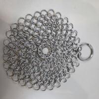 China 316‑stainless‑steel ring‑made chainmail scrubber, metal cleaning net for kitchen for sale