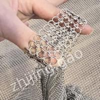 China Stainless Steel Chainmail Ring Mesh Curtain Decorative Architectural Metal Mesh for Room Divider & Interior Partition Walls for sale