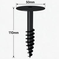 China 50*70mm Black Nylon Helical Anchor, Plastic Fastener for External Wall/Roof Insulation Board Fixing for sale