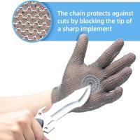 China 304 Stainless Steel Long Cuff Chainmail Gloves-Cut Resistant Adjustable Strap for Meat Plant and Slaughterhouse for sale