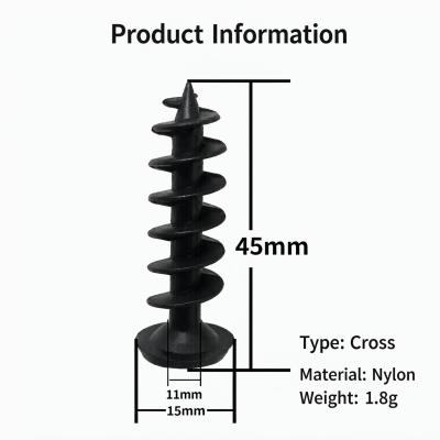 China Black Nylon Self-Tapping Screws for Interior and Exterior Wall Thermal Insulation Anchors, 50 Pieces per Pack for sale