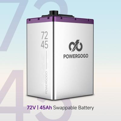 China High Rate Discharge 3.5KWH Electric Motorcycle Battery IP67 72V45Ah Swappable Battery for sale