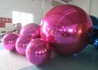 China Rosed Red PVC Inflatable Mirror Ball 1.2m Reflective Sphere for Events for sale