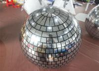 China Inflatable Mirror Disco Ball 1M 2M Silver Reflective PVC Party Decoration for sale
