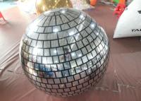 China Inflatable Mirror Disco Ball 1M 2M Silver Reflective PVC Party Decoration for sale