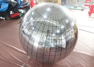 China Silver Inflatable Mirror Disco Ball 0.6m to 8m PVC Reflective Party Decoration for sale