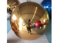 China Gold Inflatable Mirror Ball 1m Diameter Hanging Reflective PVC Decoration for Events for sale