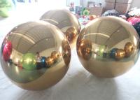 China Gold Inflatable Mirror Ball 0.6m to 8m Diameter PVC Reflective Party Decoration for sale
