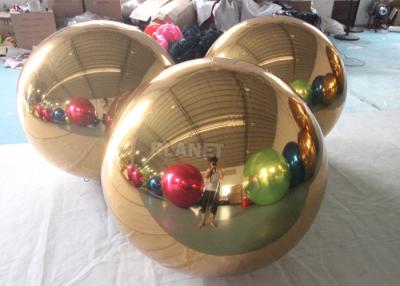 China Gold Inflatable Mirror Ball 0.6m to 8m Diameter PVC Reflective Party Decoration for sale