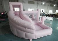 China Matte Pink Inflatable Bounce Castle with Slide - Custom Size 1-3 Year Warranty PVC Tarpaulin Construction for sale