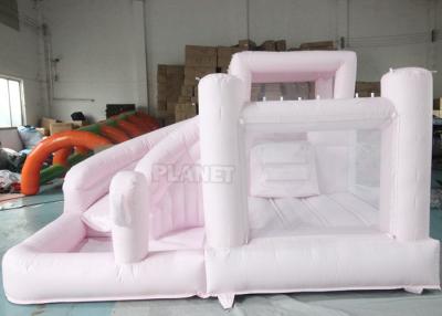 China Matte Pink Inflatable Bounce Castle with Slide - Custom Size 1-3 Year Warranty PVC Tarpaulin Construction for sale
