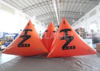 China Custom Logo Orange Triangle Inflatable Marker Buoy 1.2m for Triathlon Racing Marks for sale