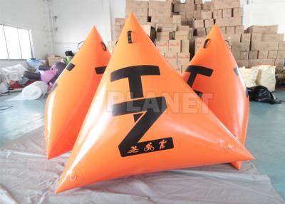 China Custom Logo Orange Triangle Inflatable Marker Buoy 1.2m for Triathlon Racing Marks for sale