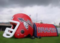 China Custom Inflatable Football Helmet & Tunnel - 22ft x 17ft x 17ft Team Branding Solution with Custom Printing for sale