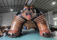 China Custom Inflatable Bear Helmet Tunnel 15ft 20ft Sports Race Entrance Giant PVC Inflatable Tunnel for sale