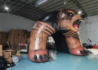 China Custom Inflatable Bear Helmet Tunnel 15ft 20ft Sports Race Entrance Giant PVC Inflatable Tunnel for sale