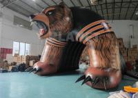 China Custom 20ft Inflatable Bear Football Mascot Tunnel PVC Tarpaulin Sports Tunnel for sale