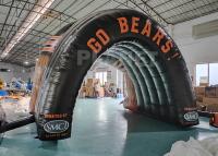 China Custom 20ft Inflatable Bear Football Mascot Tunnel PVC Tarpaulin Sports Tunnel for sale