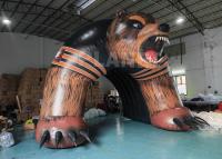 China Custom 20ft Inflatable Bear Football Mascot Tunnel PVC Tarpaulin Sports Tunnel for sale