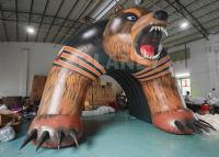 China Custom PVC Black Bear Inflatable Football Tunnel 10ft Advertising Entrance for Game Events for sale