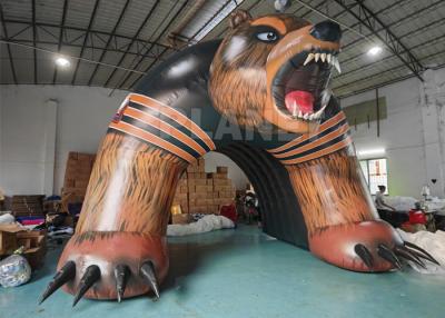 China Custom PVC Black Bear Inflatable Football Tunnel 10ft Advertising Entrance for Game Events for sale