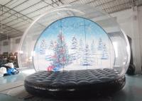 China Inflatable Snow Globe 10ft 13ft Outdoor Transparent Christmas Photo Booth with Blowing Snow for sale