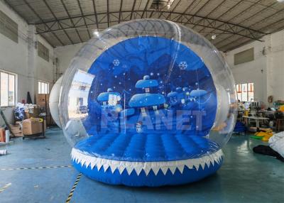 China 13ft Inflatable Snow Globe Photo Booth with Blowing Snow for Christmas Decoration Indoor Outdoor for sale