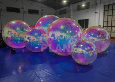 China Inflatable Mirror Ball 1.2m PVC Holographic Rainbow Reflective Disco Ball for Party Decoration for sale