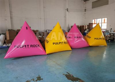 China Customizable Inflatable Triathlon Buoy 1.2m Triangular PVC Water Buoy for Open Water Swimming for sale