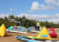 China Custom Sealed Inflatable Triathlon Buoy 1x1x1m PVC Advertising Water Marker Buoy for sale
