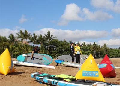 China Custom Sealed Inflatable Triathlon Buoy 1x1x1m PVC Advertising Water Marker Buoy for sale
