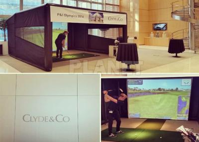 China Customized Inflatable Golf Simulator Tent 0.6mm PVC Air Sealed Black Sports Cage for Indoor Outdoor Use for sale