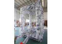 China Custom Inflatable Money Machine Booth 2.3x3.2m Oxford Fabric Cash Cube with Blower for sale