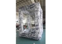 China Custom Inflatable Money Machine Booth 2.3x3.2m Oxford Fabric Cash Cube with Blower for sale