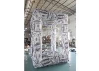 China Custom Inflatable Cash Money Catching Machine Booth 1.5x1.5x2.5m Oxford PVC for sale