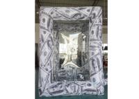China Custom Inflatable Cash Money Catching Machine Booth 1.5x1.5x2.5m Oxford PVC for sale