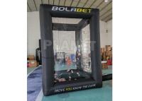 China Customized Inflatable Money Booth 1.5x1.5x2.5m Oxford Cloth Cash Cube with 950W Blower for sale