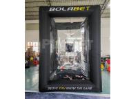 China Customized Inflatable Money Booth 1.5x1.5x2.5m Oxford Cloth Cash Cube with 950W Blower for sale