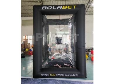 China Customized Inflatable Money Booth 1.5x1.5x2.5m Oxford Cloth Cash Cube with 950W Blower for sale