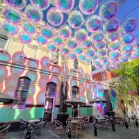 China Custom Hanging Inflatable Mirror Ball 0.6m to 8m Diameter Reflective PVC Decoration for sale