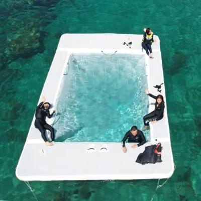 China Portable Inflatable Yacht Ocean Pool with Jellyfish Net 1000D Drop Stitch for sale