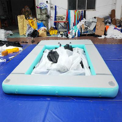 China Portable DWF Inflatable Ocean Pool 4m x 3m with Jellyfish Protection Net for Yacht for sale
