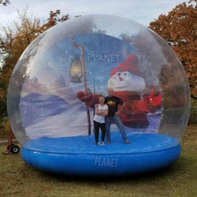 China PVC Inflatable Snow Globe Bounce House Photo Booth 10ft 13ft Christmas Decoration for sale