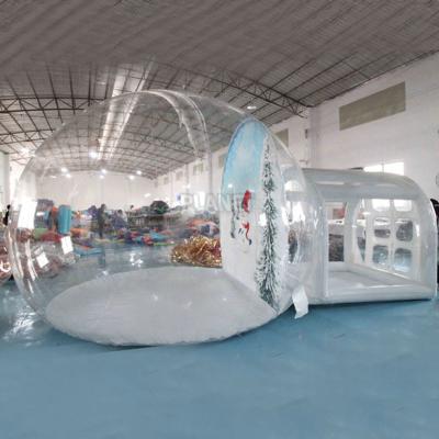 China Inflatable Christmas Snow Globe Bubble Tent House PVC Bounce House Photo Booth 3m 4m Diameter for sale