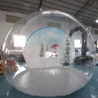 China Inflatable Christmas Snow Globe Bubble Tent House PVC Bounce House Photo Booth 3m 4m Diameter for sale
