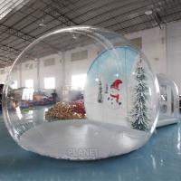 China Inflatable Christmas Snow Globe Bubble Tent House PVC Bounce House Photo Booth 3m 4m Diameter for sale