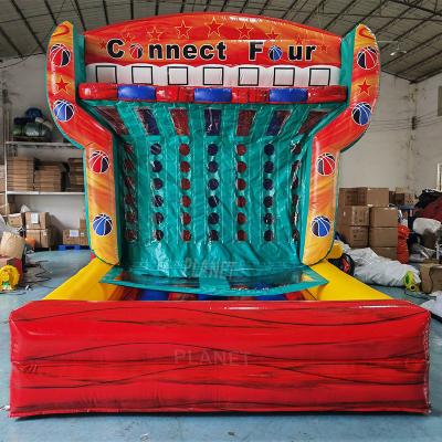 China Commercial Inflatable Connect 4 Basketball Toss Game 12x10x12ft Outdoor Sports for sale