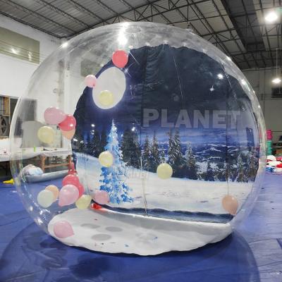 China Giant Inflatable Snow Globe Bounce House Photo Booth 10ft 13ft Christmas Decoration for sale