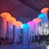 China Color Changing Inflatable Jellyfish Balloon Hanging LED Light 1m Diameter 2.5m Height for Christmas Party Decoration for sale